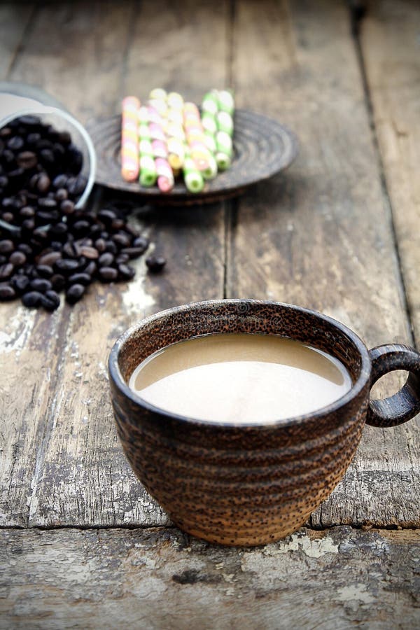 Coffee cup and beans stock photo. Image of break, beverage - 57766996
