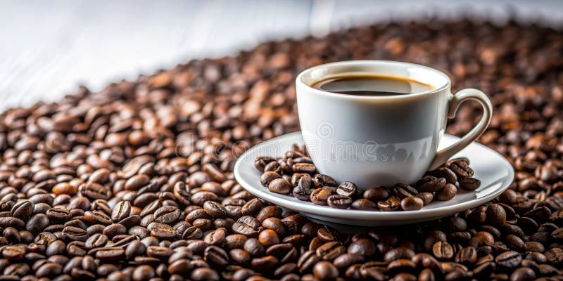 Coffee Cup and Beans, Still Life Photography, White Cup, Coffee Beans ...