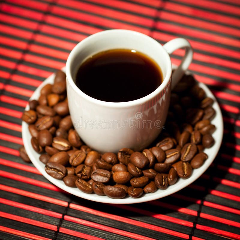 Coffee cup and beans stock photo. Image of filter, bubble - 39341784