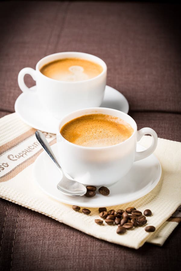 Coffee cup and beans stock photo. Image of vintage, close - 38518196