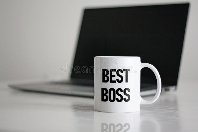 A Coffee Cup with Best Boss Ever Written on it Stock Photo - Image of ...