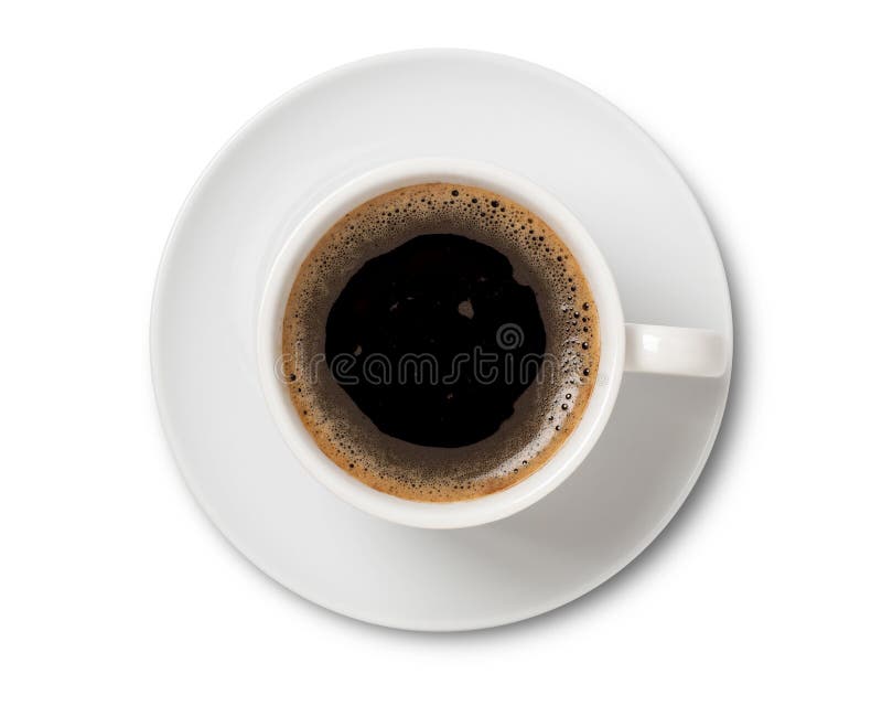 Coffee Cup Top View Isolated on White Background. with Clipping Path ...