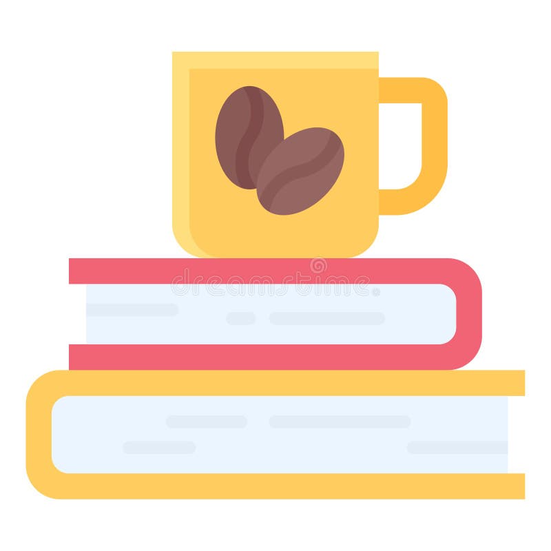 Coffee Cup on Books Icon, Coffee Shop Related Vector Stock Vector ...