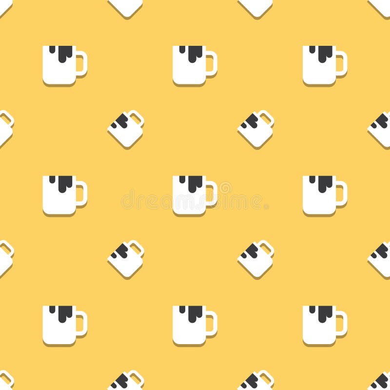 Coffee Cup Bracing Drink Seamless Pattern Stock Vector - Illustration ...
