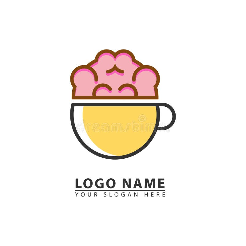 Coffee Cup and Brain Combination Vector Logo Icon Stock Vector ...