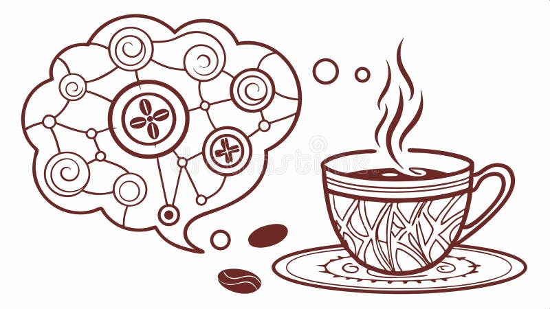 Coffee Cup with Brain and Gears, Cognitive Function and Coffee Aid ...