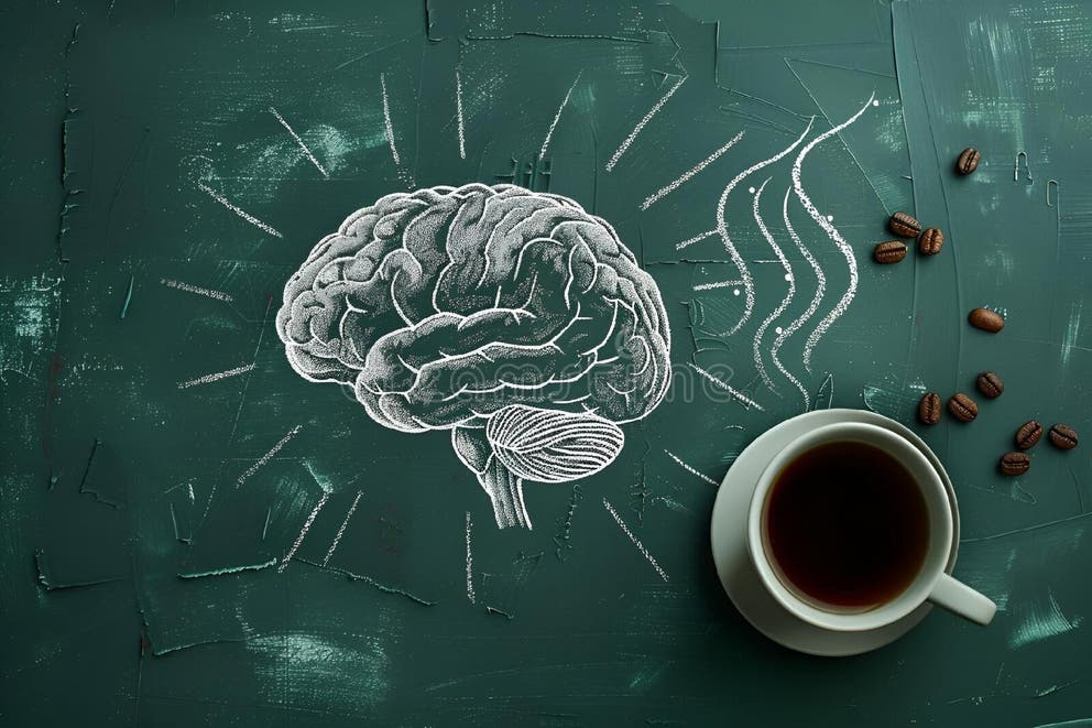 Coffee Cup beside a Brain Sketch, a Creative Concept, AI-generated ...