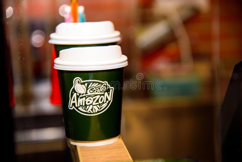 Cafe Amazon logo editorial image. Image of downtown - 127194180