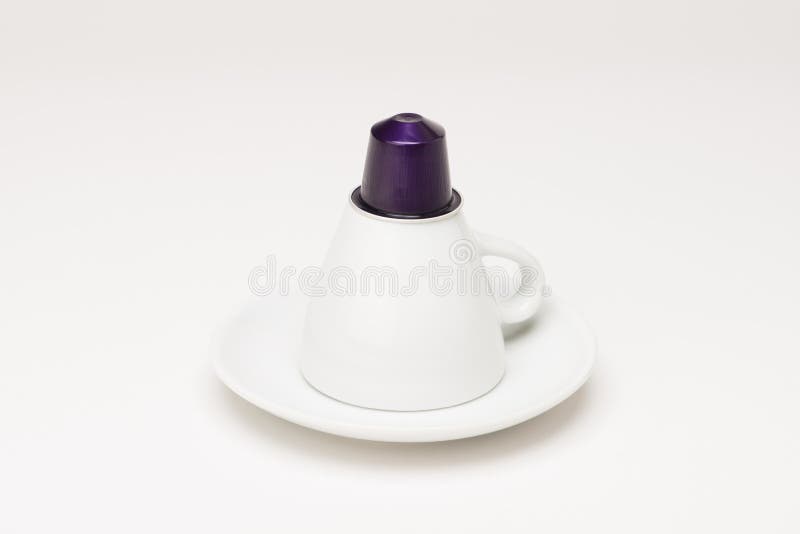Coffee cup with capsule stock photo. Image of nespresso - 43279650