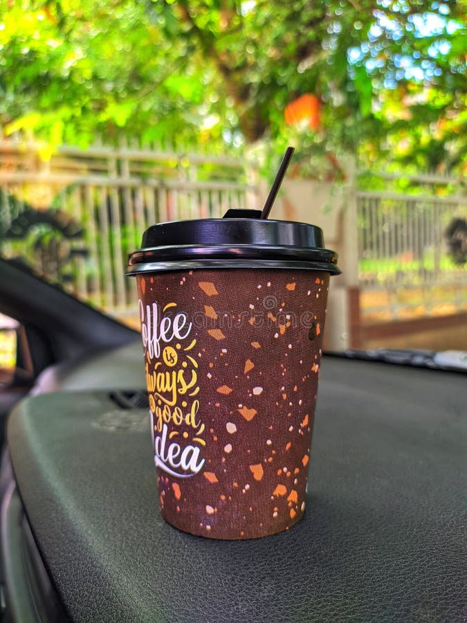 Coffee in a Cup on the Car Dashboard Stock Photo - Image of auto ...