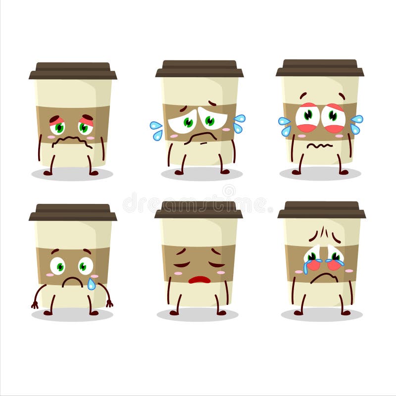 Sad Cup of coffee cartoon stock illustration. Illustration of cartoon ...