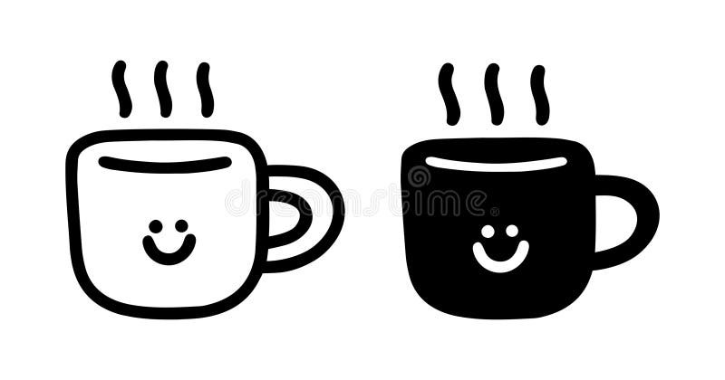 Coffee Cup Cartoon Doodle, Vector. Stock Vector - Illustration of cafe ...