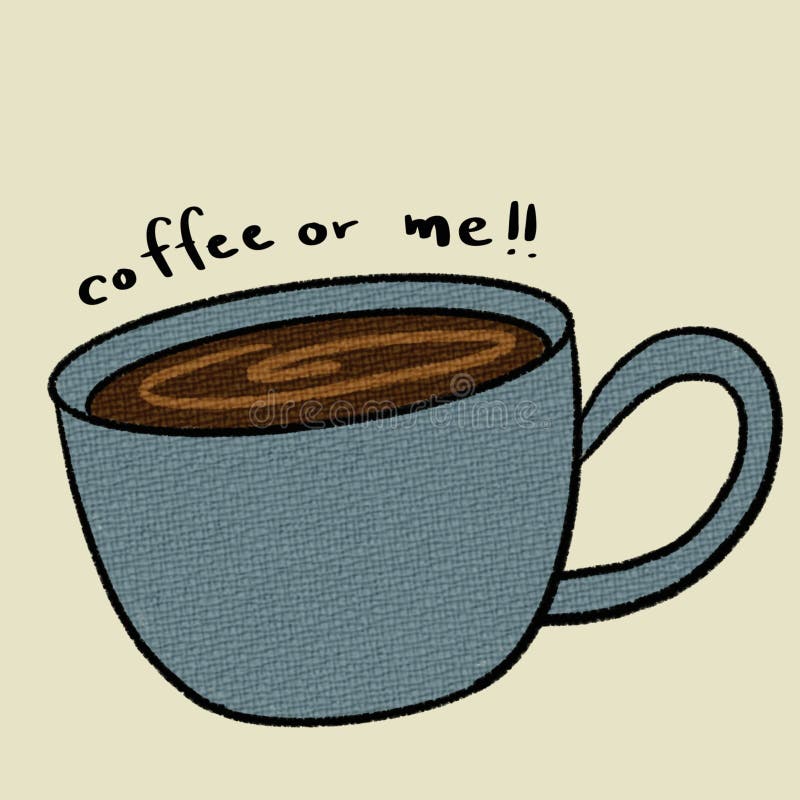 Coffee Cup (character with Hand Free Drawing) Stock Illustration ...