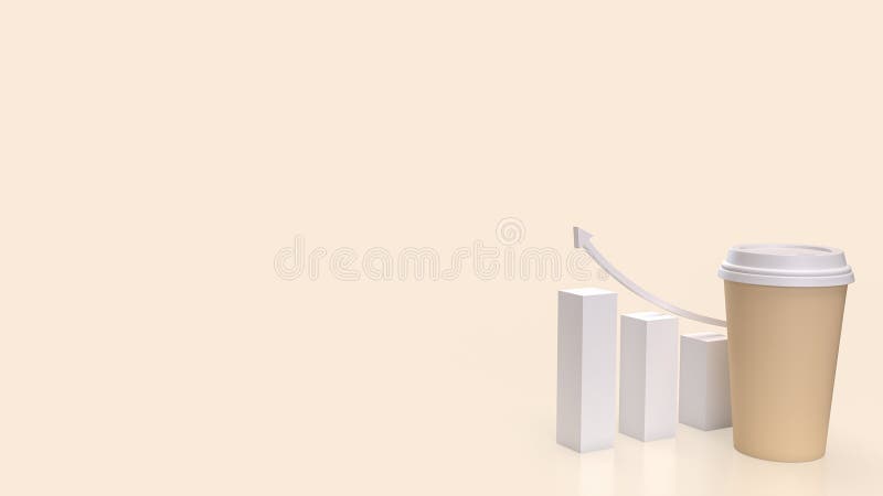 The Coffee Cup and Chart for Food and Business Concept 3d Rendering ...
