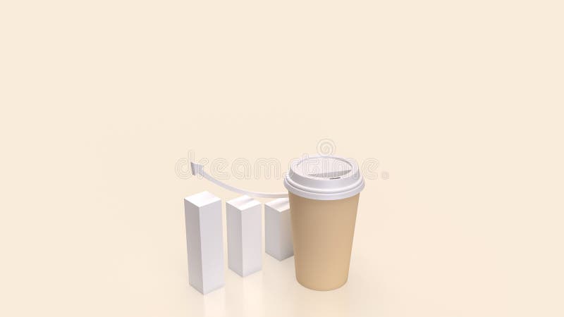 The Coffee Cup and Chart for Food and Business Concept 3d Rendering ...