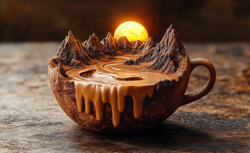 Coffee Cup and Chocolate River Stock Image - Image of texture ...