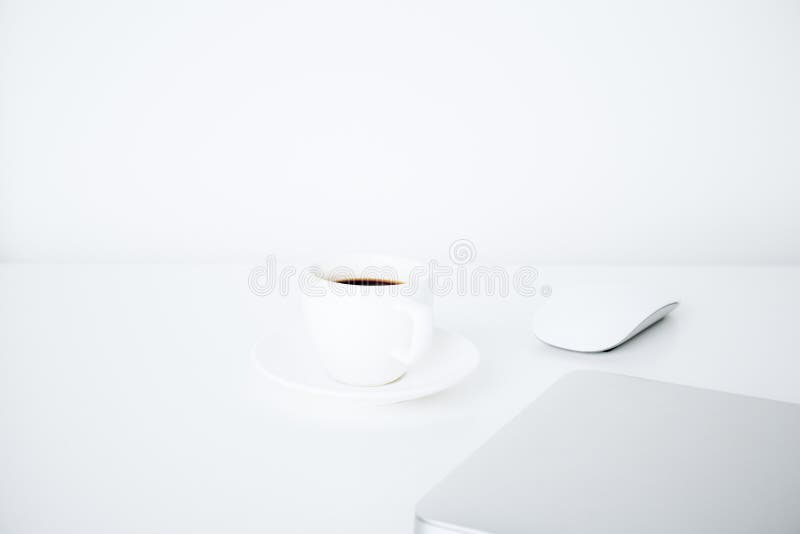 Coffee Cup and Closed Laptop Stock Image - Image of coffee, notebook ...