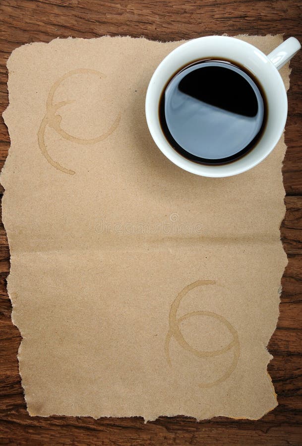 Coffee Cup with Coffee Stains on Sheets of Paper Stock Photo - Image of ...