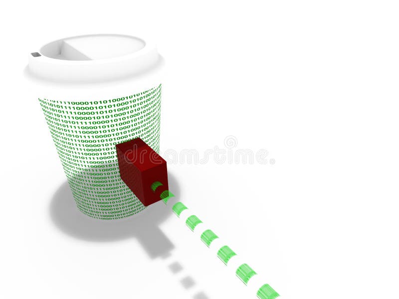 Coffee Cup Connected To the Internet Stock Illustration - Illustration ...