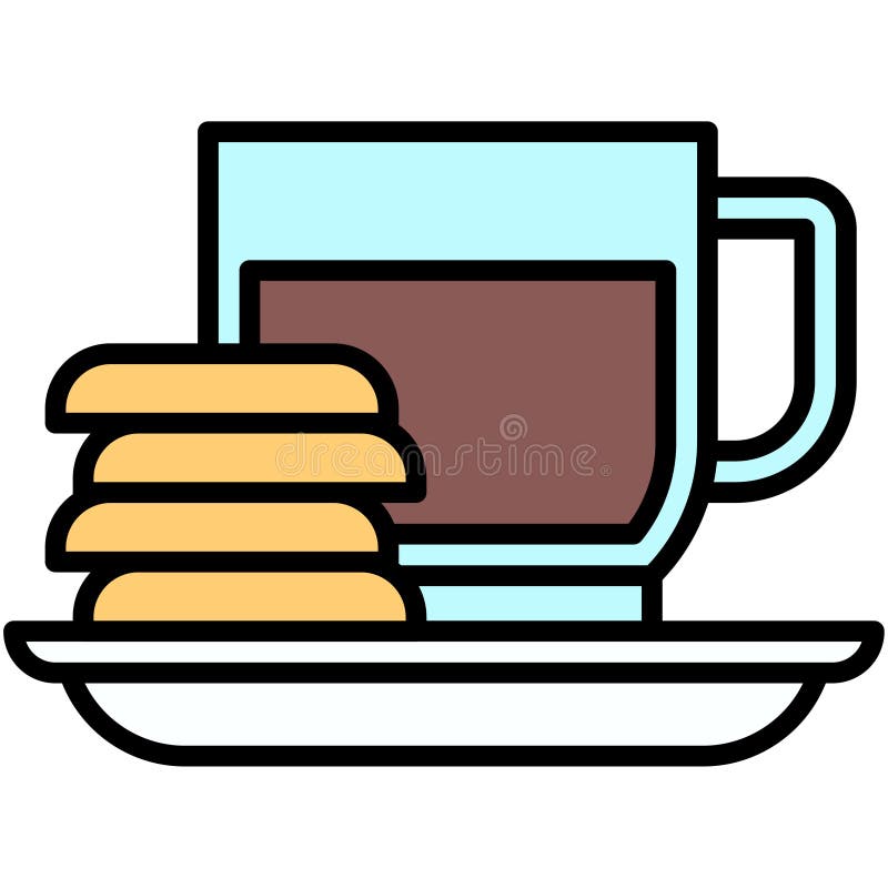 Coffee Cup with Cookies Icon, Coffee Shop Related Vector Stock Vector ...