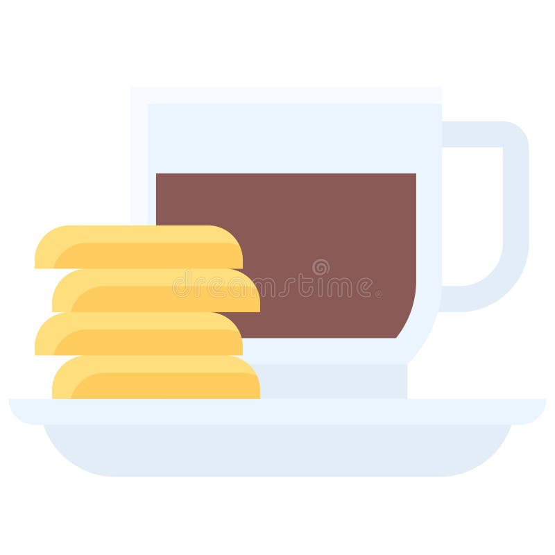 Coffee Cup with Cookies Icon, Coffee Shop Related Vector Stock Vector ...