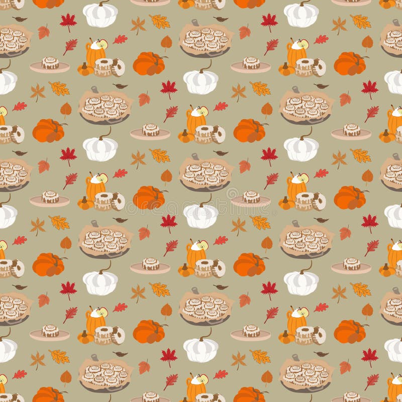 Coffee Cup, Cookies and Spices Seamless Pattern Stock Vector ...