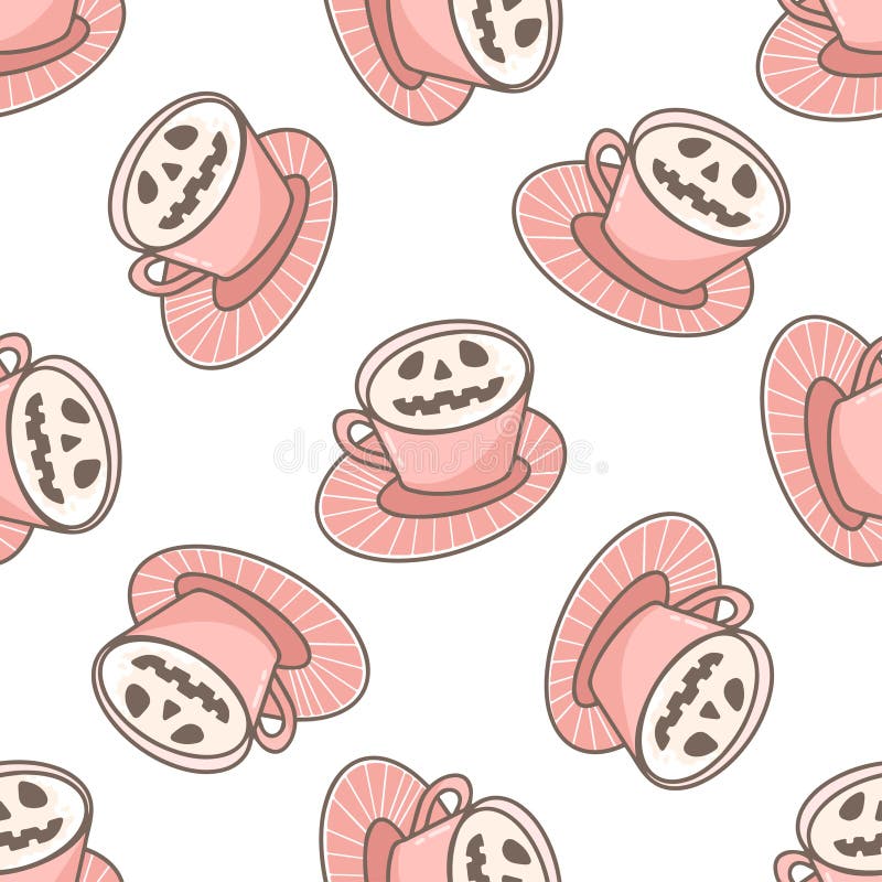 Coffee Cup Design for Halloween. Stock Vector - Illustration of ...