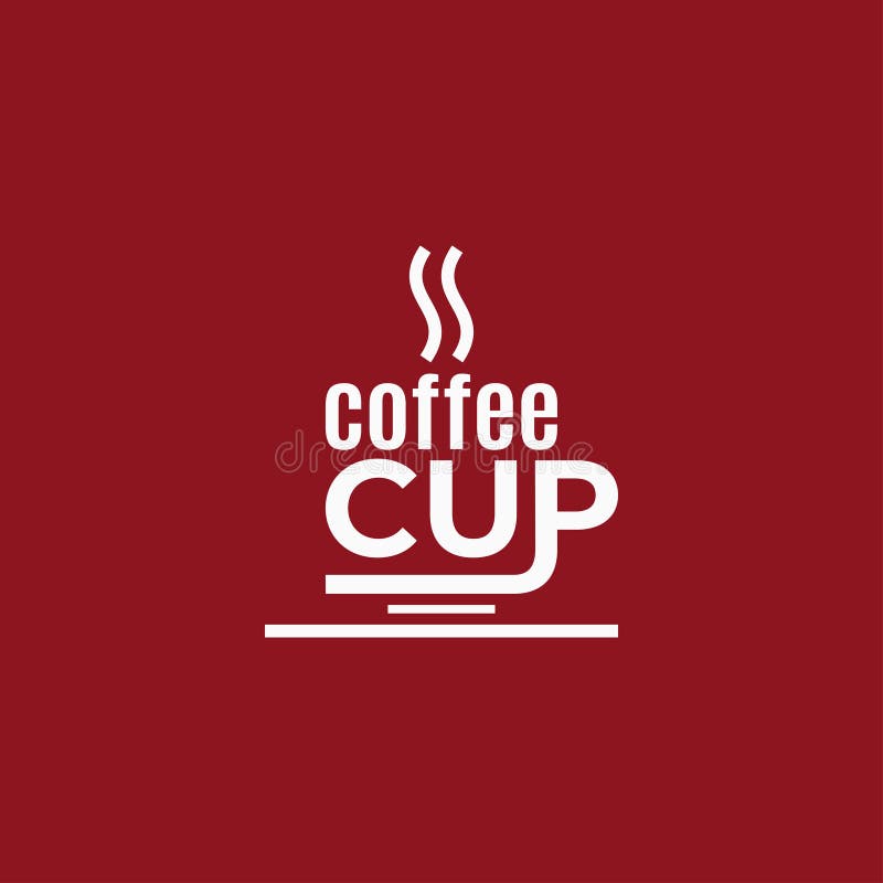 Coffee Cup Design. Logo of Coffee on Red Stock Vector - Illustration of ...