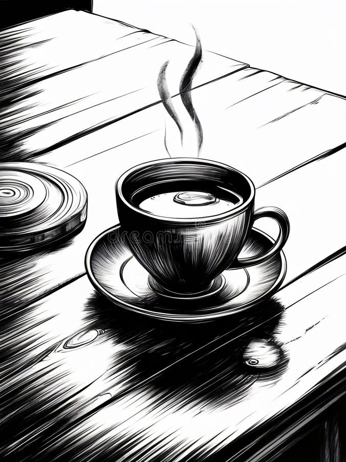 Coffee Cup, Digital Painting Stock Illustration - Illustration of ...