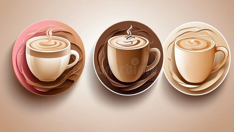 Cute Coffee Cups Logo Design Stock Illustration - Illustration of cafe ...