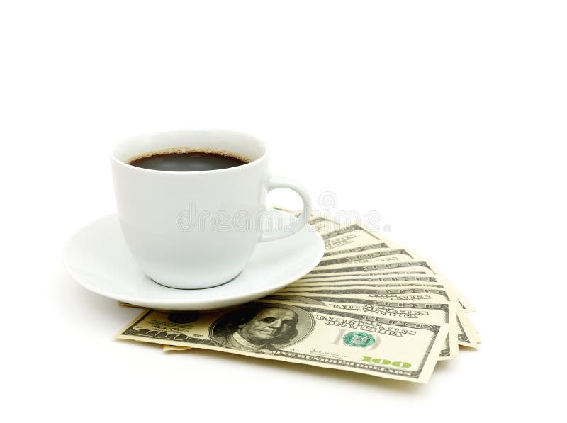 Money, Cup and Coffee Grains Stock Photo - Image of life, money: 1696944