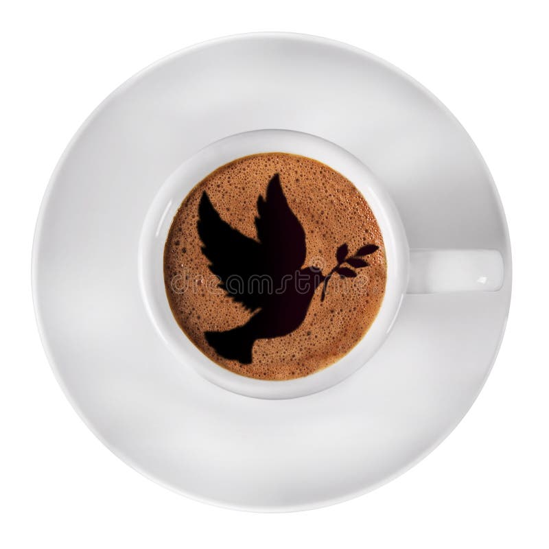 Coffee cup with dove stock photo. Image of coffee, dove - 57275944