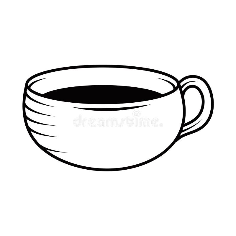 Coffee Cup Draw Illustration Stock Vector - Illustration of vector ...