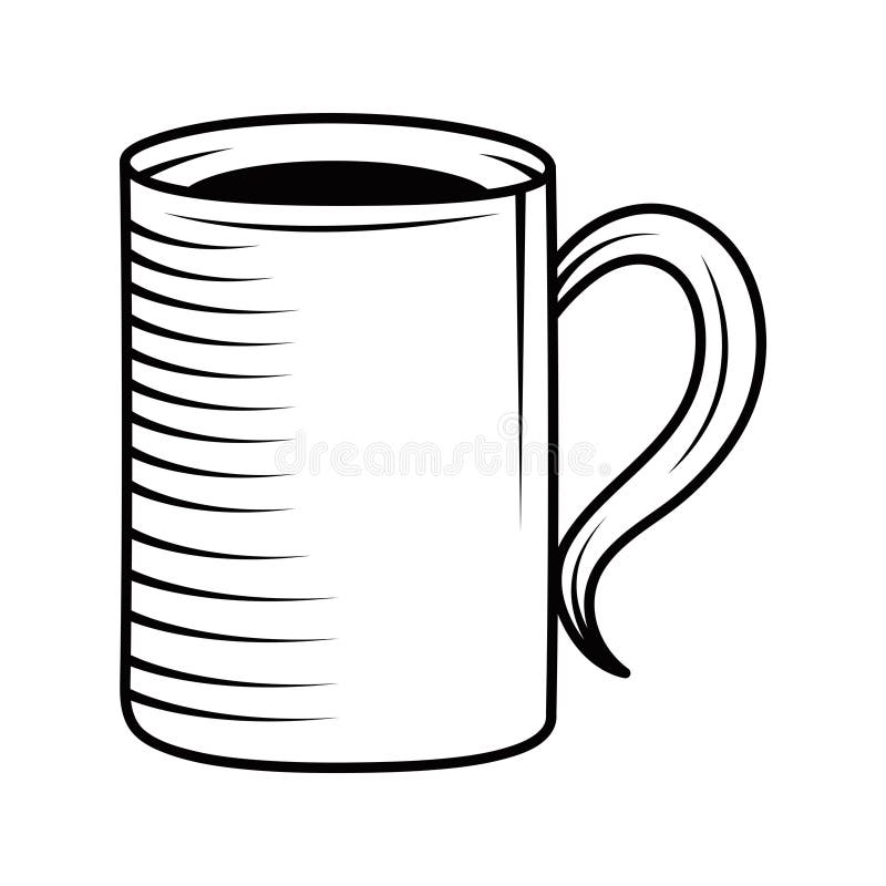 Coffee cup draw top view stock illustration. Illustration of black ...