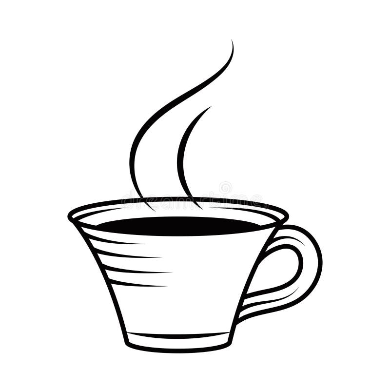 Coffee cup draw small stock illustration. Illustration of caffeine ...