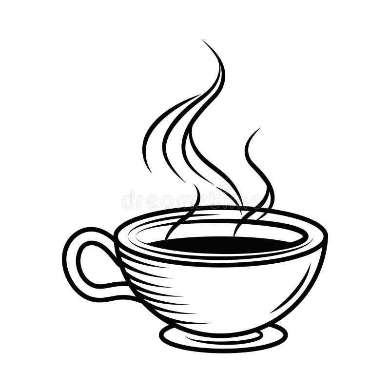 Coffee cup draw top view stock illustration. Illustration of black ...