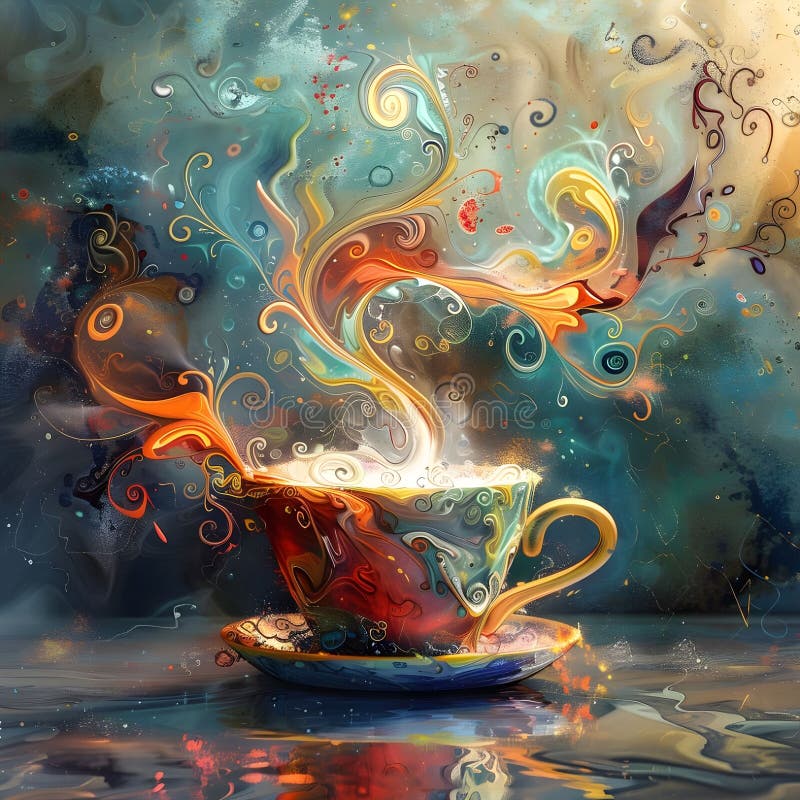 Coffee Cup Drawing Ai Generated Stock Illustration - Illustration of ...