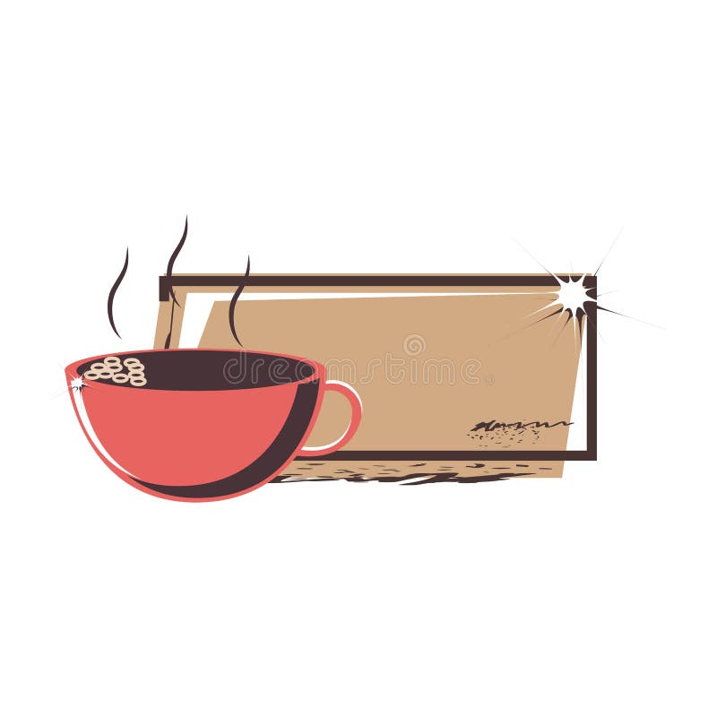 Coffee cup elegant frame stock vector. Illustration of design - 141695708