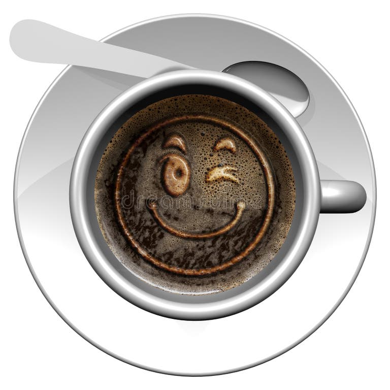 Coffee Cup Emoticons - 3D Illustration Stock Illustration ...