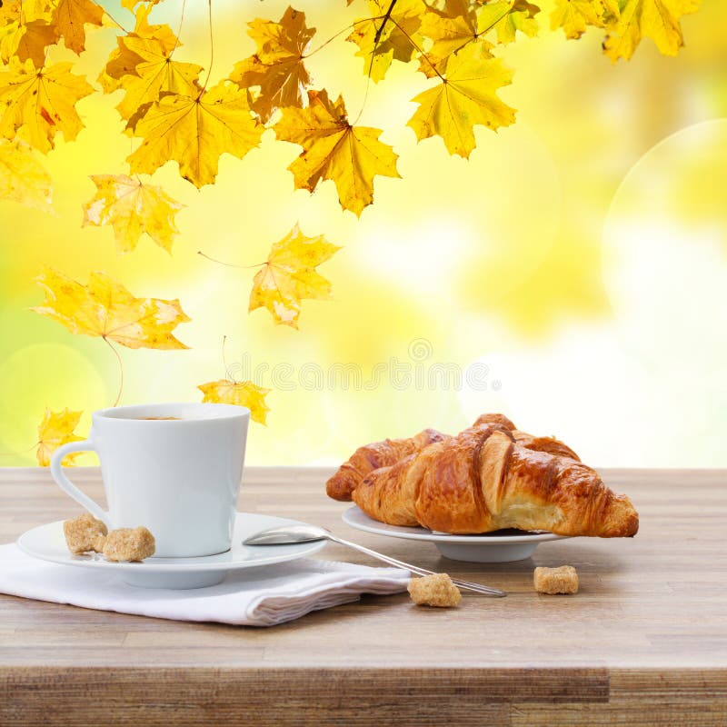 Coffee cup in fall garden stock photo. Image of coffee - 58042050