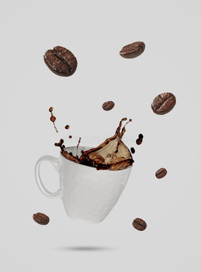 Coffee cup falling stock image. Image of caffeine, scented - 242385295