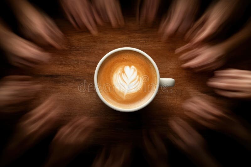 A Coffee Cup Featuring a Heart Design, Perfect for a Cozy Moment. Stock ...