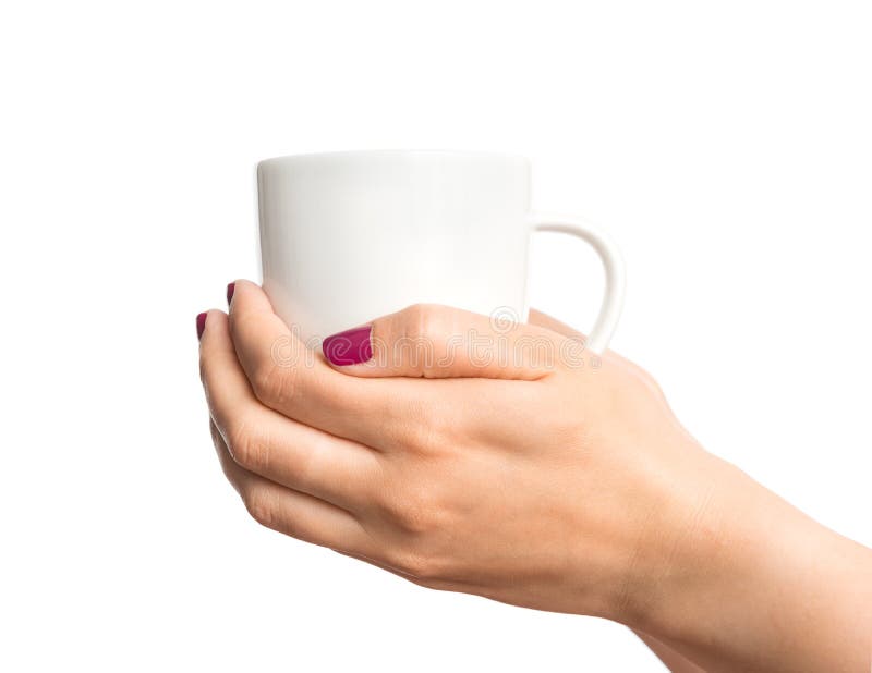 Coffee cup in female hand stock image. Image of heat - 31520255