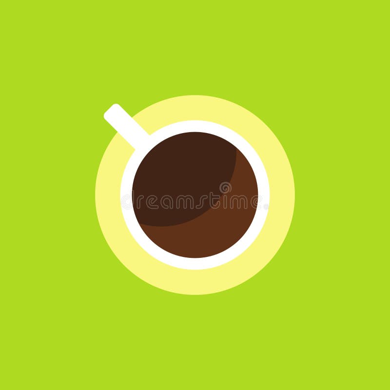 Coffee Cup, Flat Design Icon, Top View. Vector Illustration Stock ...