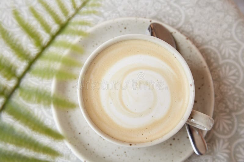 Coffee Cup with Foam. Creamy Cappuccino Close Up with Three-dimensional ...