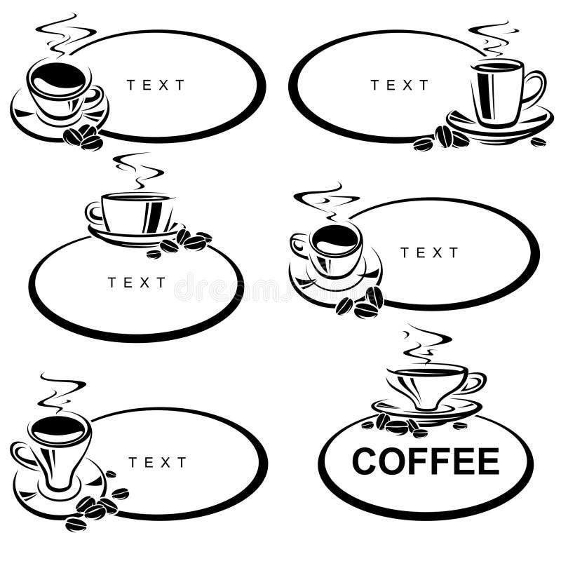 Coffee Cup Frame Set. Collection Icon Coffee Stock Illustration ...