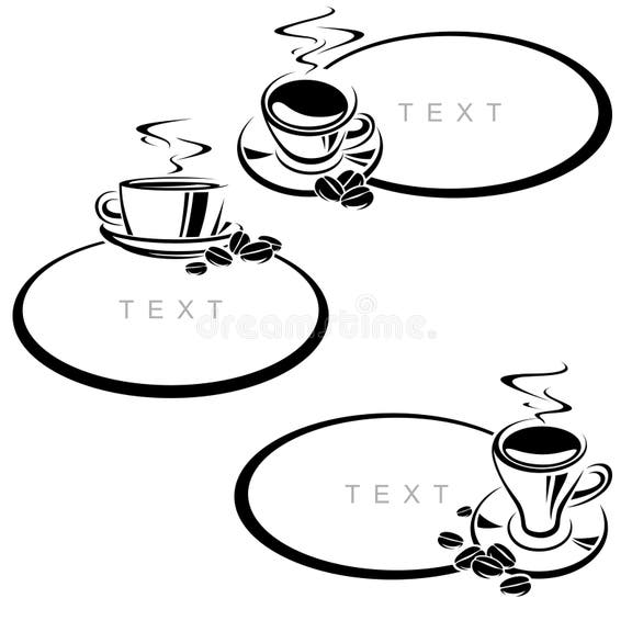 Coffee Cup Frame Set. Collection Icon Coffee Stock Illustration ...