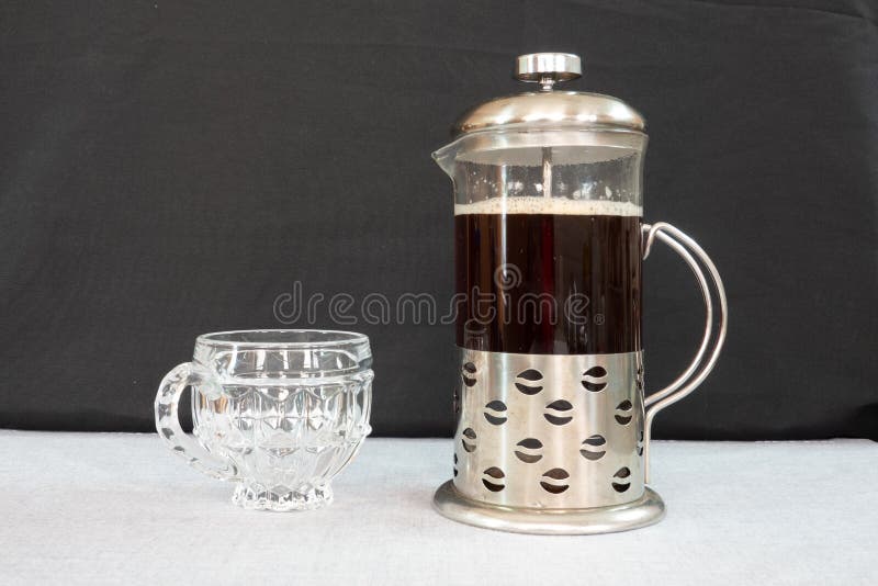 Coffee Cup and French Press Stock Photo - Image of brew, caffeine ...