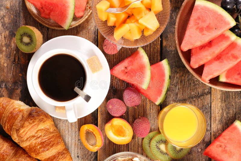Coffee Cup with Fresh Fruit Stock Photo - Image of kiwi, coffee: 177938024
