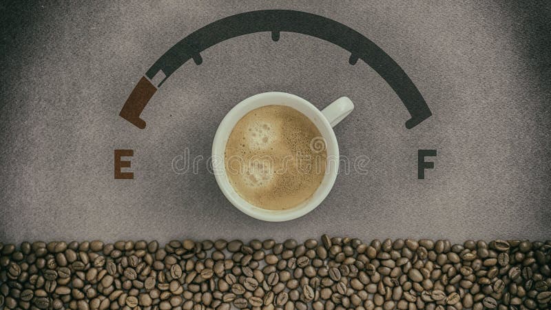 Coffee Cup with Fuel Gauge Meter Energy Concept Stock Photo - Image of ...